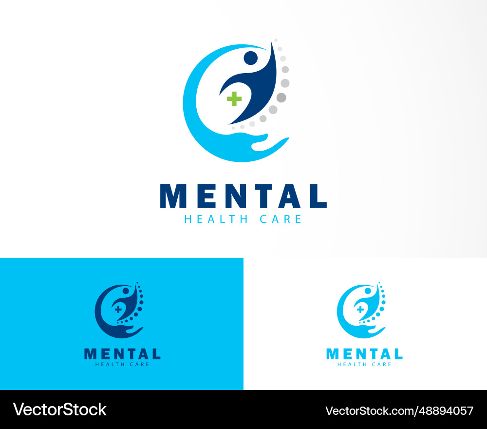 Abstract round symbol with happy human silhouette Vector Image
