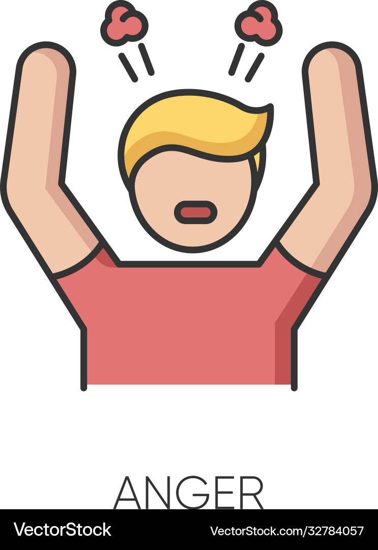 Anger rgb color icon Royalty Free Vector Image