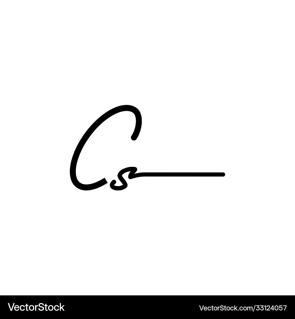 Letter cs signature logo template Royalty Free Vector Image