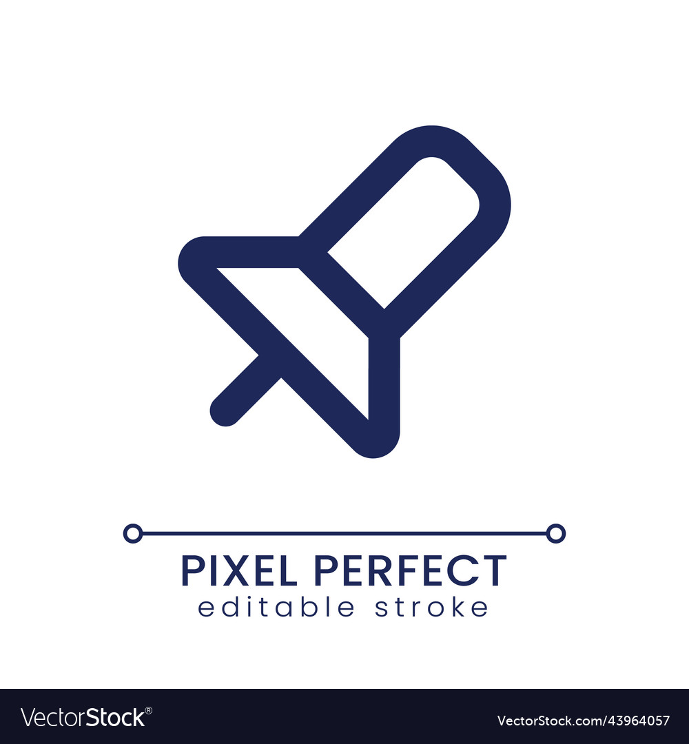 Pin pixel perfect linear ui icon Royalty Free Vector Image