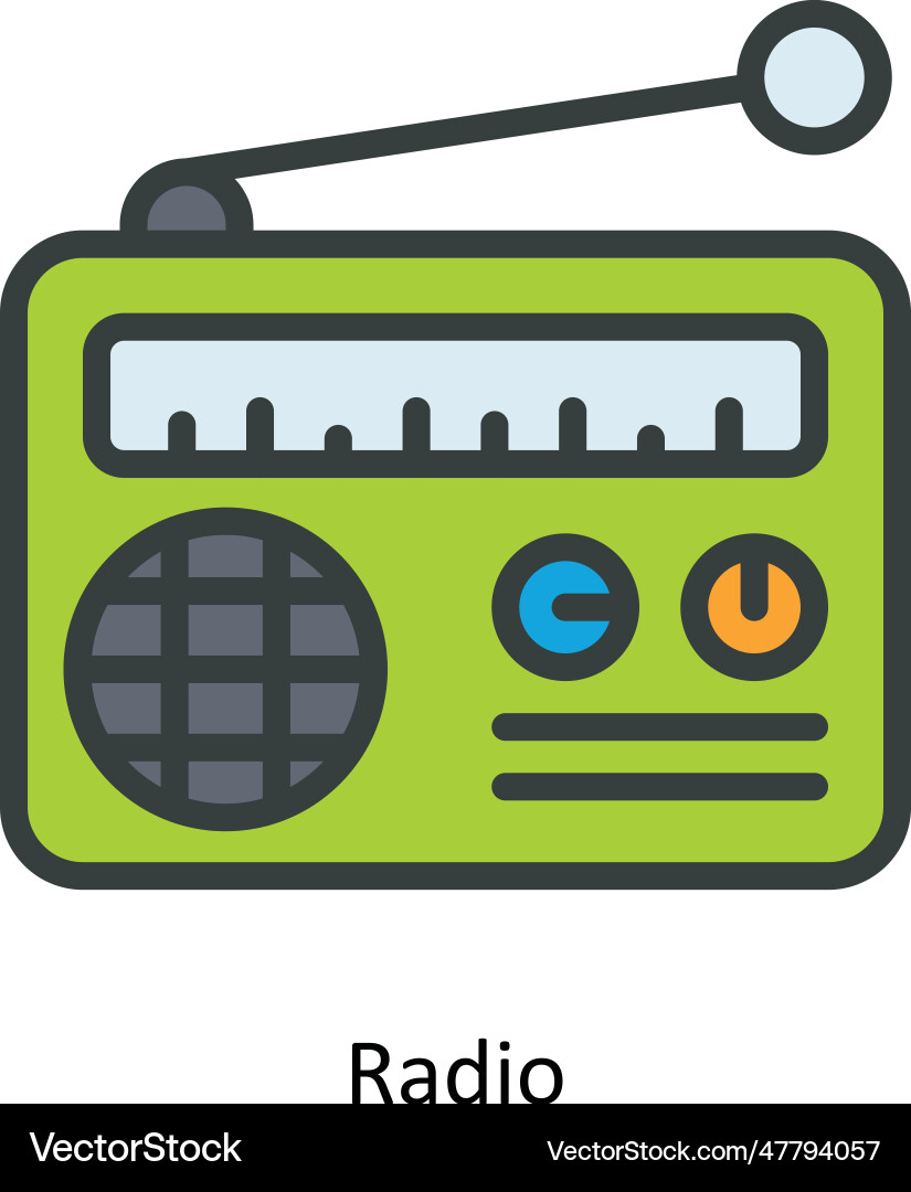Radio fill outline icon design Royalty Free Vector Image