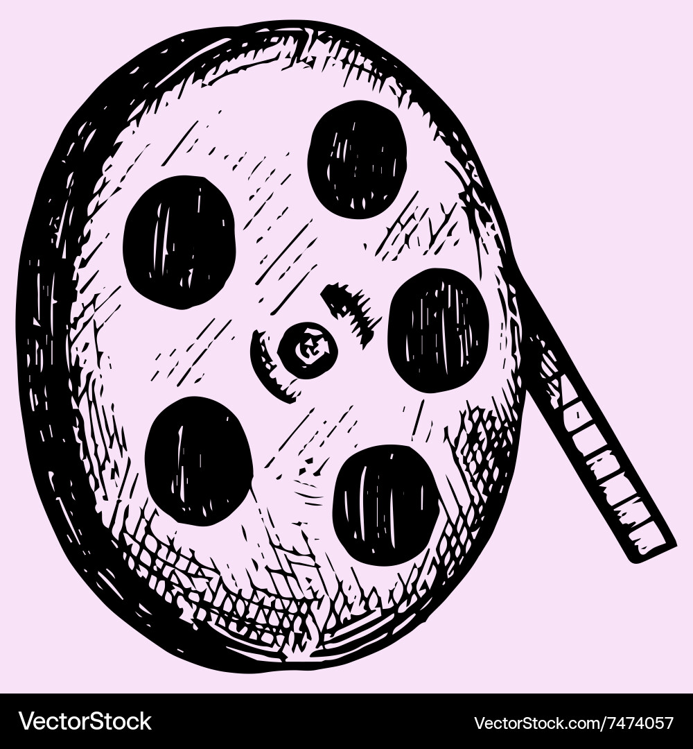 Realistic reel film Royalty Free Vector Image - VectorStock
