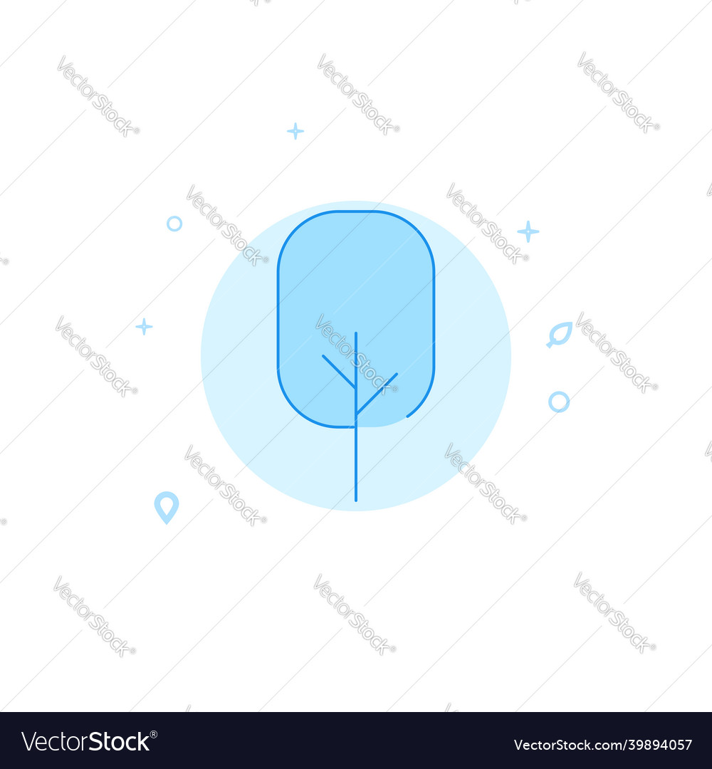 Rounded rectangle tree flat icon tree symbol Vector Image