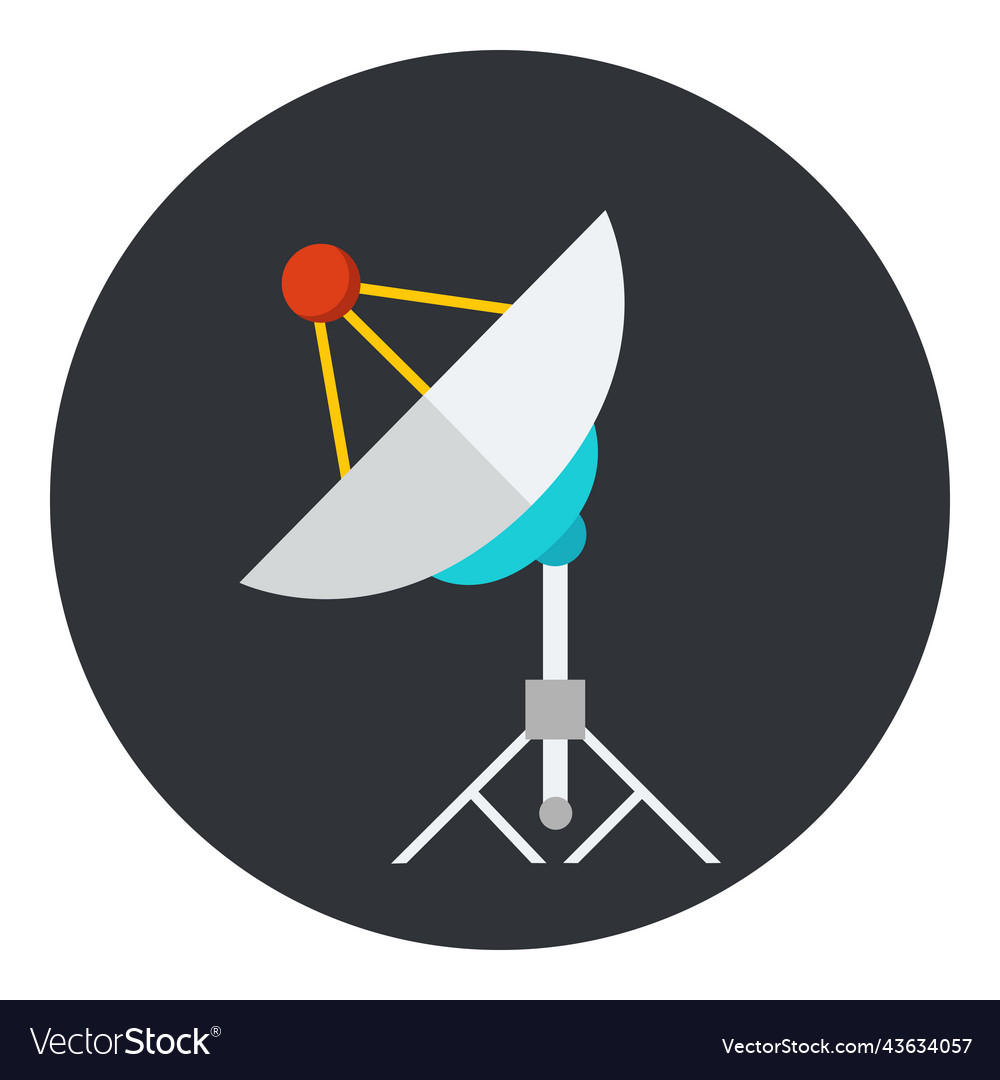 Satellite dish icon in circle Royalty Free Vector Image
