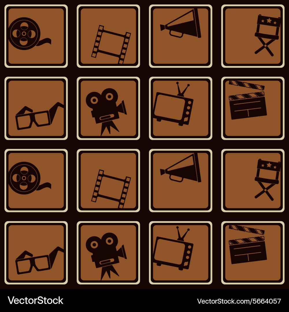 Seamless background with cinema symbols Royalty Free Vector