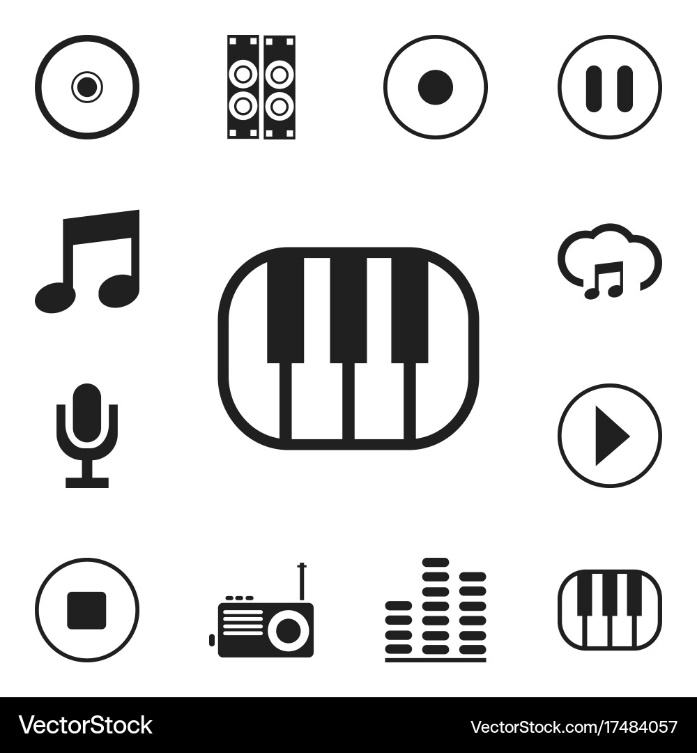 Set of 12 editable multimedia icons includes Vector Image