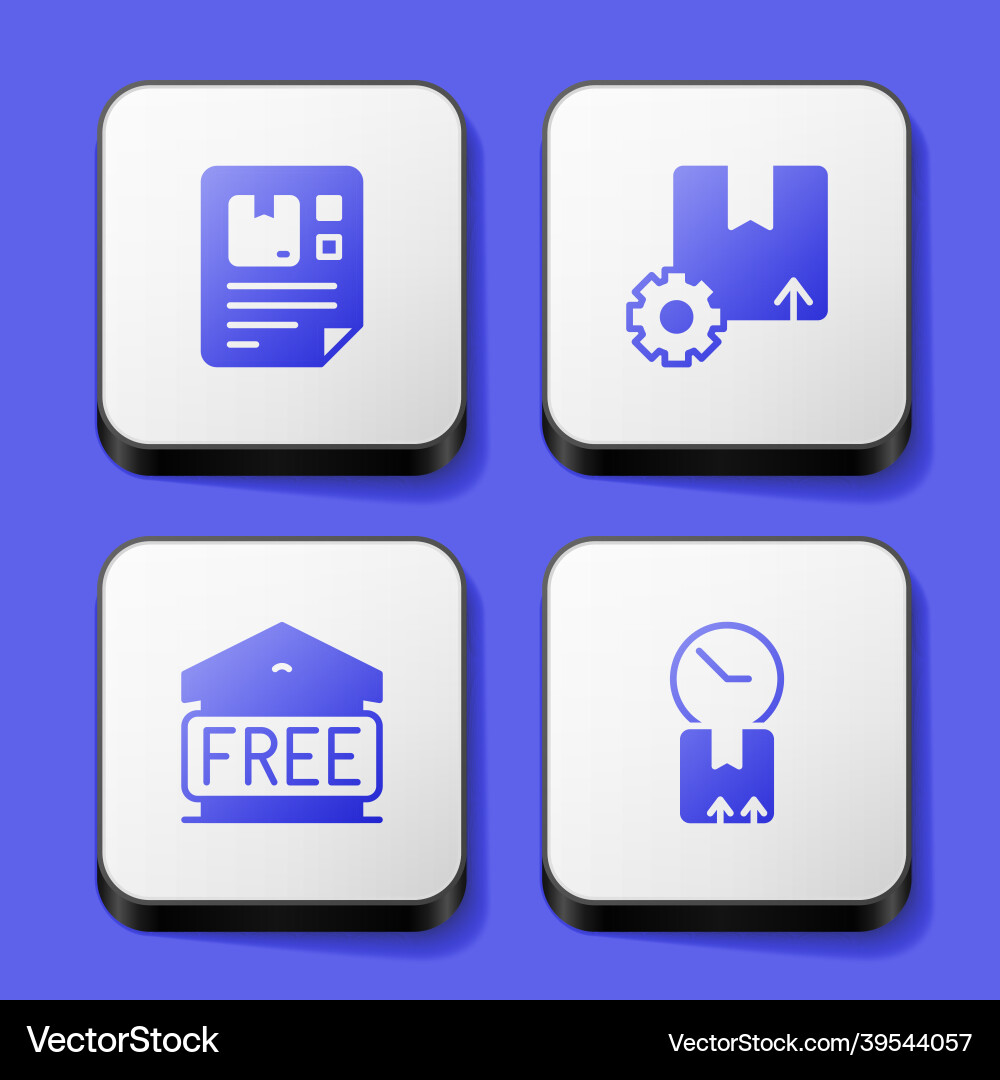 Set waybill gear with package box free storage Vector Image