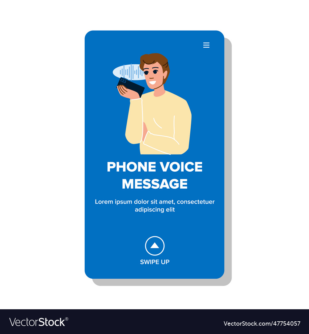 Smart phone voice message Royalty Free Vector Image