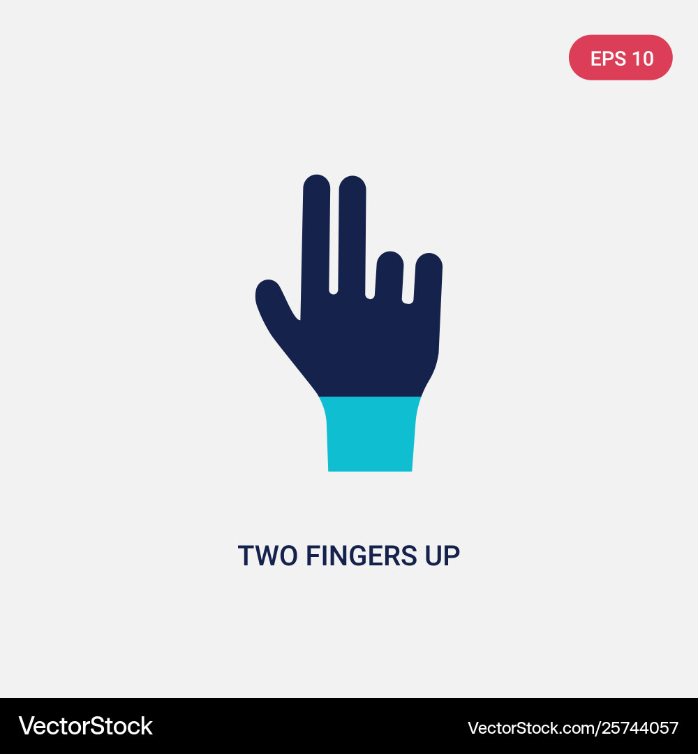 Two color fingers up icon from gestures Royalty Free Vector