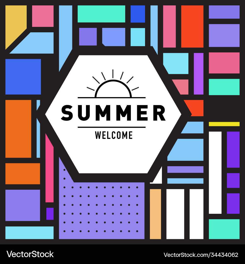 Abstract geometric summer poster and banner Vector Image