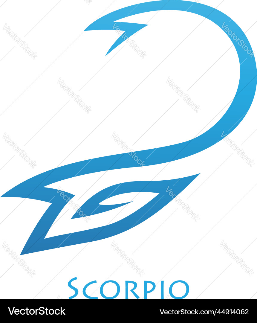 Blue scorpio zodiac star sign with simplistic Vector Image