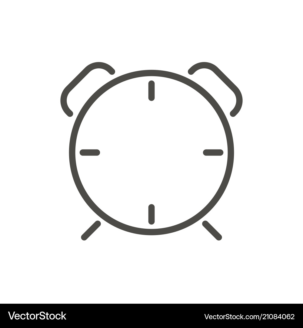 Clock alarm icon line wake up symbol Royalty Free Vector