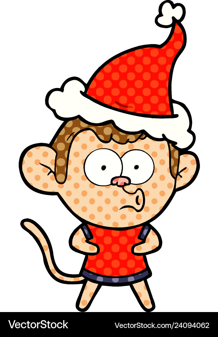 Comic book style of a surprised monkey wearing Vector Image