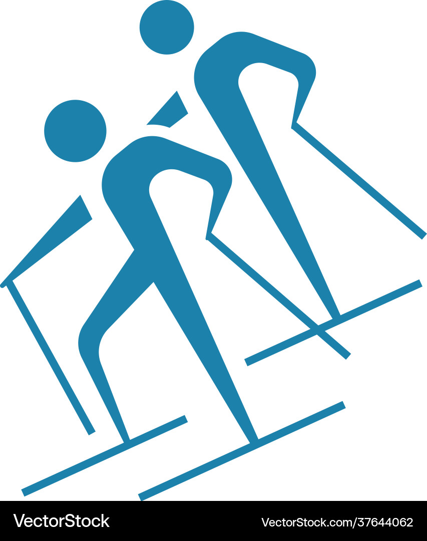 Cross-country skiing icon Royalty Free Vector Image