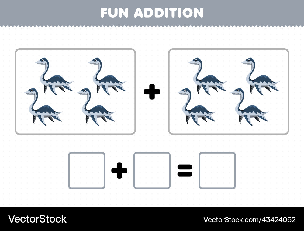 Education game for children fun addition Vector Image