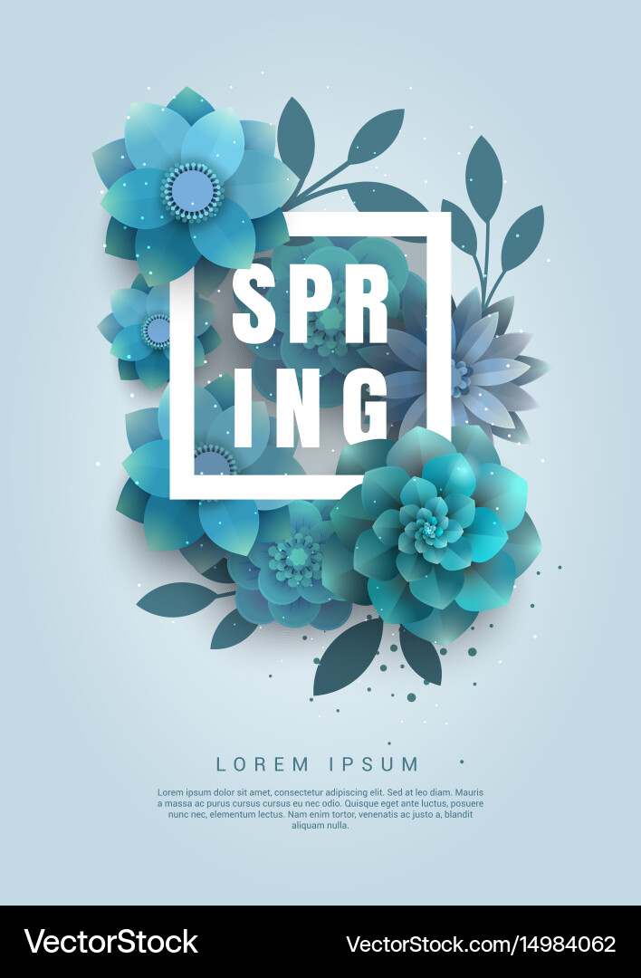 Flower composition with the text of the spring Vector Image