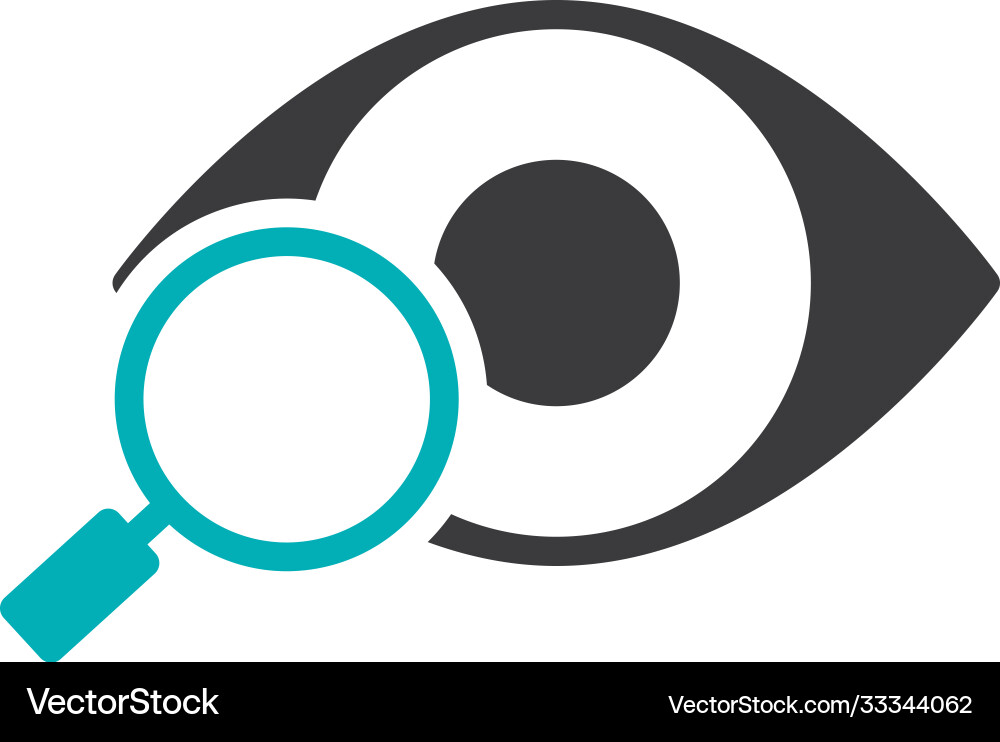 Human eye with magnifying glass colored icon Vector Image