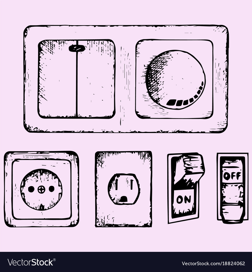 Light switch socket Royalty Free Vector Image - VectorStock