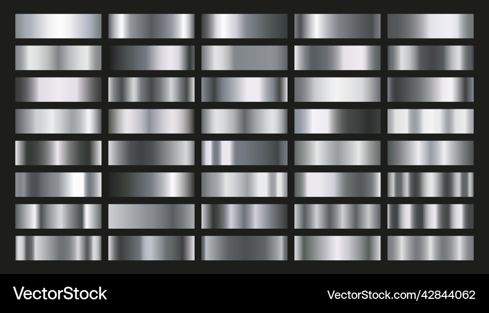 Linear metal gradients chrome plate stainless Vector Image