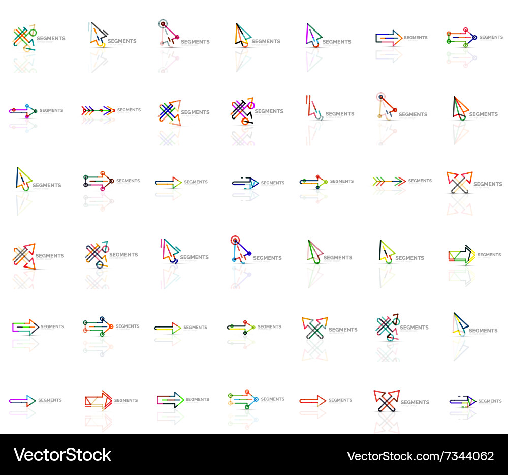 Linear style arrow icons Royalty Free Vector Image