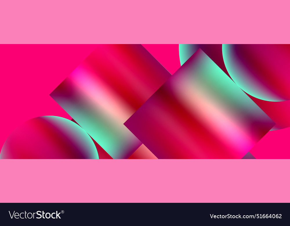Neon color abstract geometric shapes background Vector Image