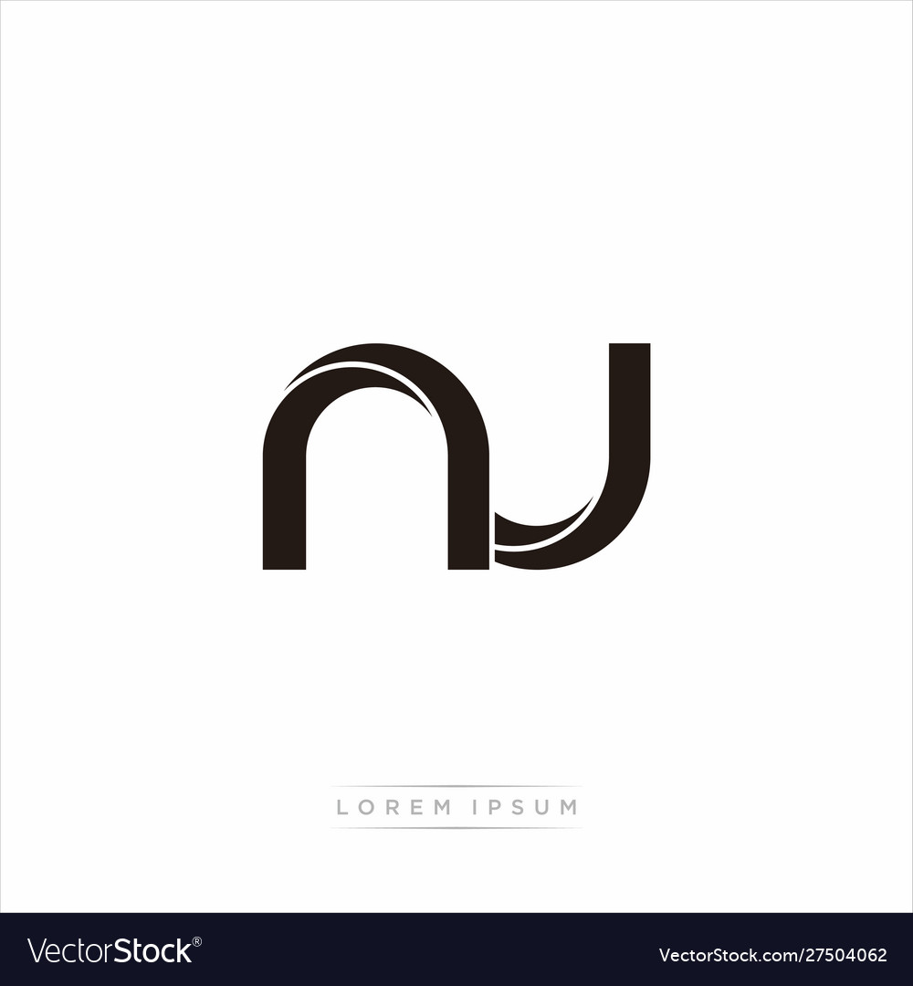 Nj initial letter split lowercase modern monogram Vector Image