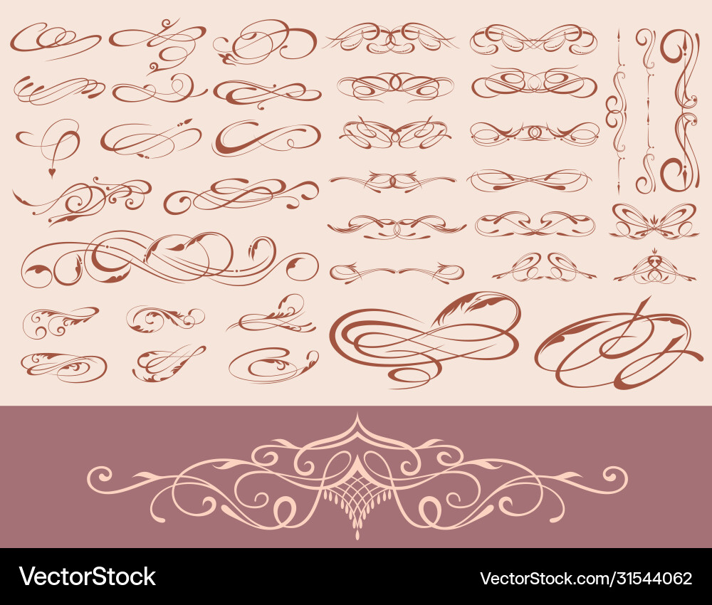 Ornate frame elements Royalty Free Vector Image