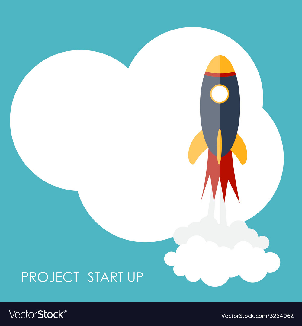 Quick start up flat concept Royalty Free Vector Image