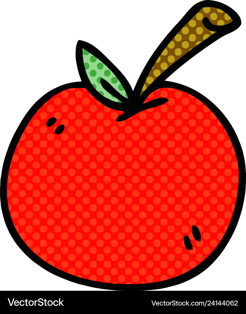 Quirky comic book style cartoon apple Royalty Free Vector