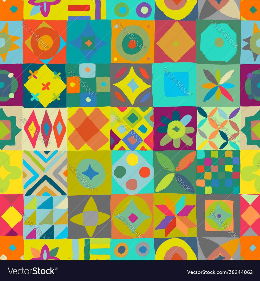 Talavera pattern indian patchwork turkish Vector Image