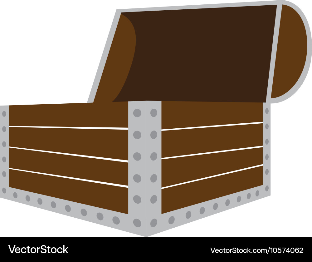 Trunk wooden open isolated icon Royalty Free Vector Image