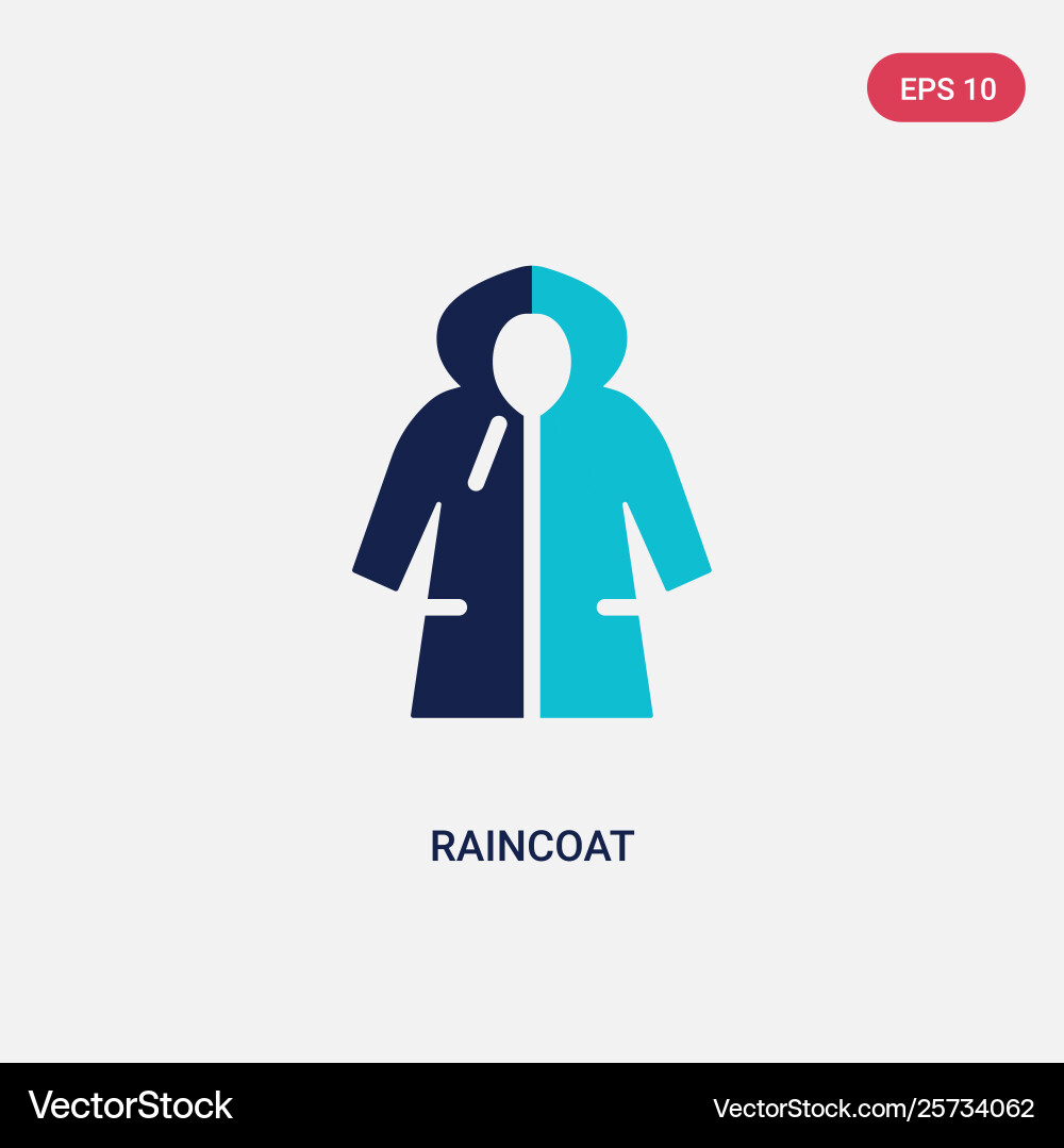Two color raincoat icon from autumn concept Vector Image