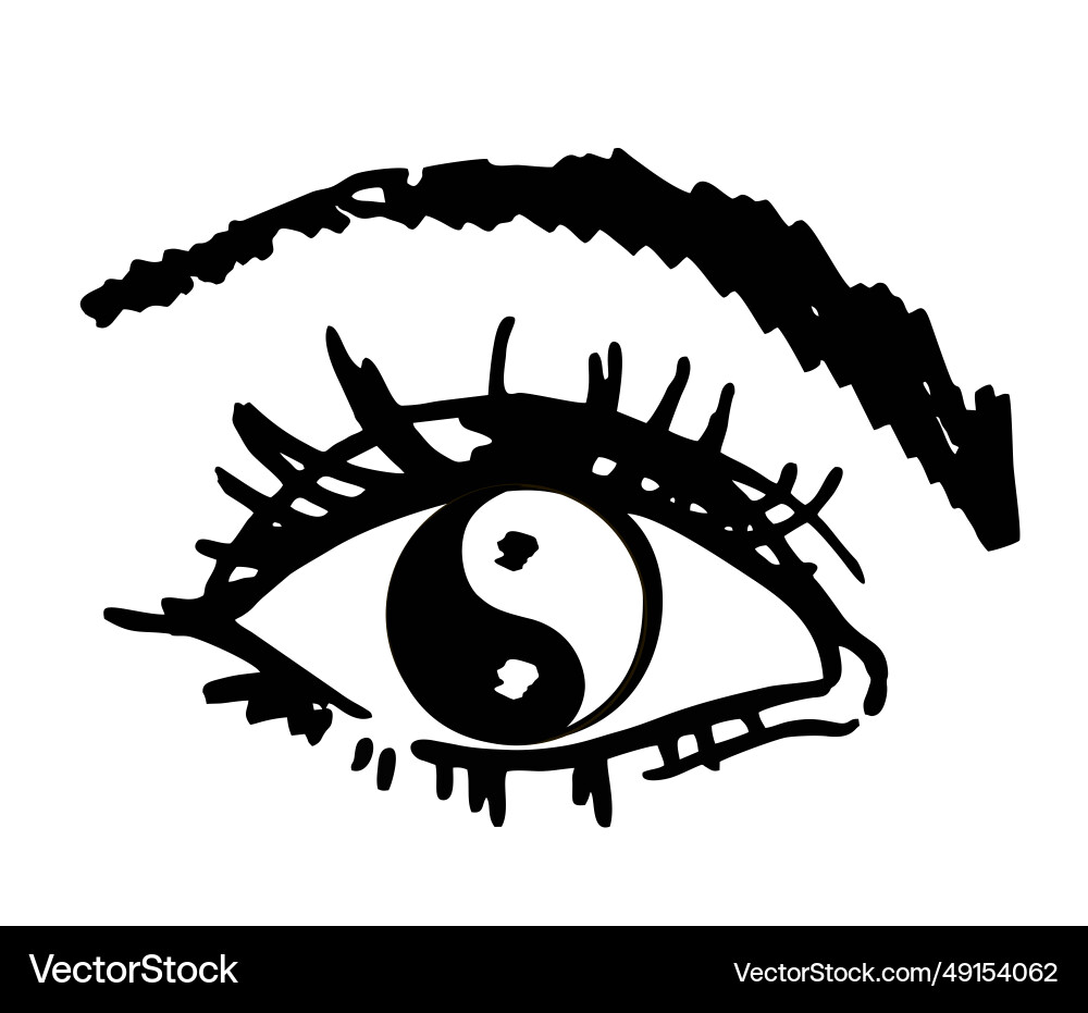 Yin yang eye logo symbol Royalty Free Vector Image