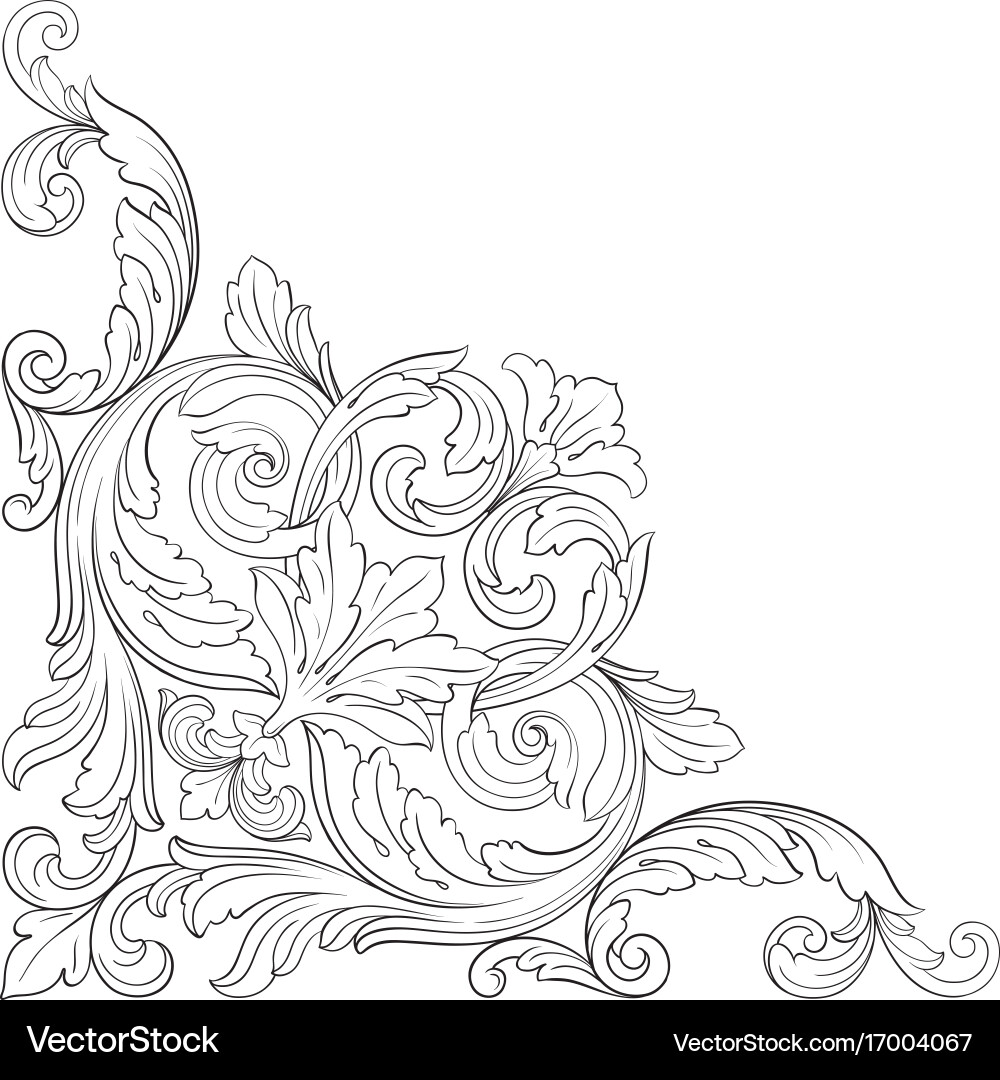 Baroque of vintage elements for design Royalty Free Vector