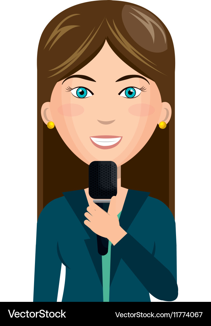 Breaking news reporter character Royalty Free Vector Image