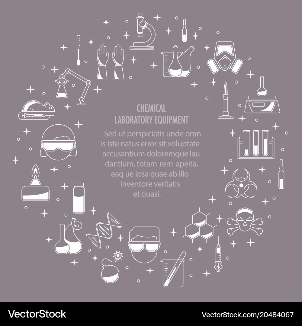 Chemistry icons banner Royalty Free Vector Image