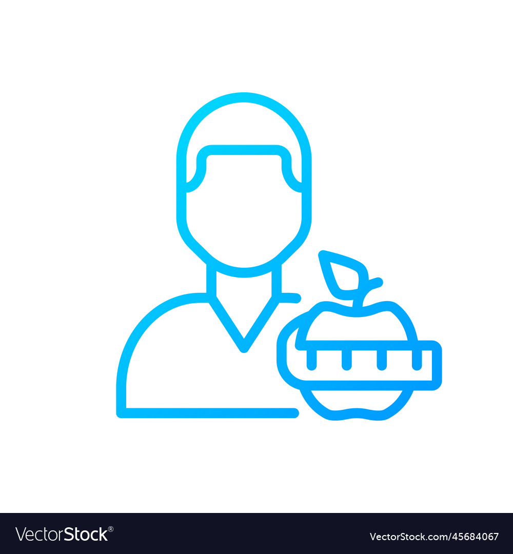 Dietitian service pixel perfect gradient linear Vector Image Dietitian service pixel perfect gradient linear Vector Image
