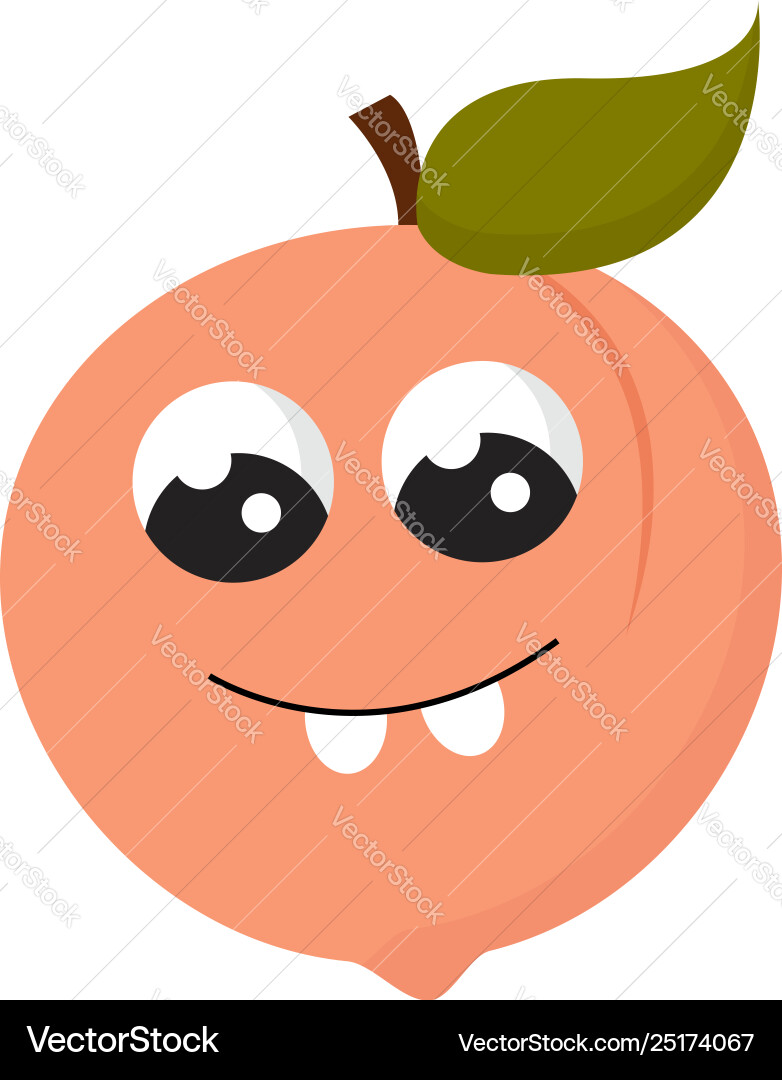 Emoji smiling peach fruit or color Royalty Free Vector Image