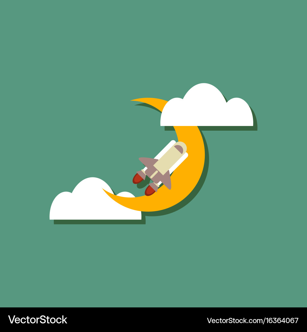 Flat icon design collection space shuttle Vector Image
