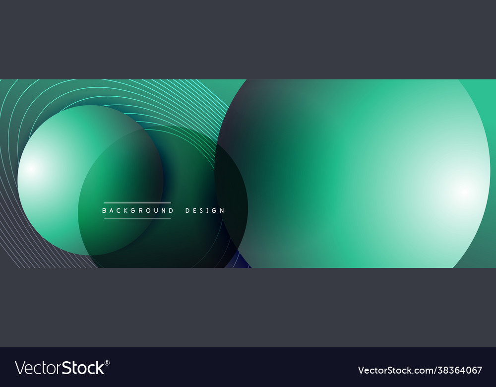 Gradient circles with shadows techno Royalty Free Vector