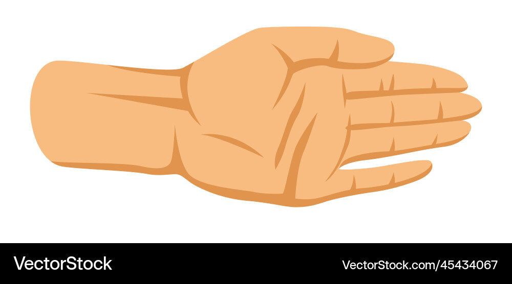 Human palm gesture of asking Royalty Free Vector Image
