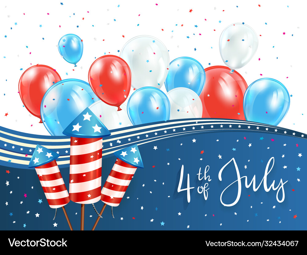 Independence day background with red and blue Vector Image