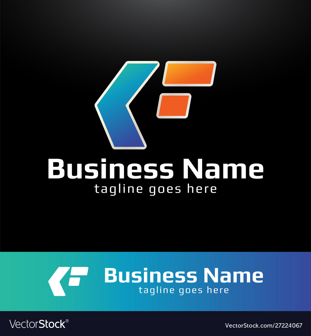 Kf logo initial letter template Royalty Free Vector Image