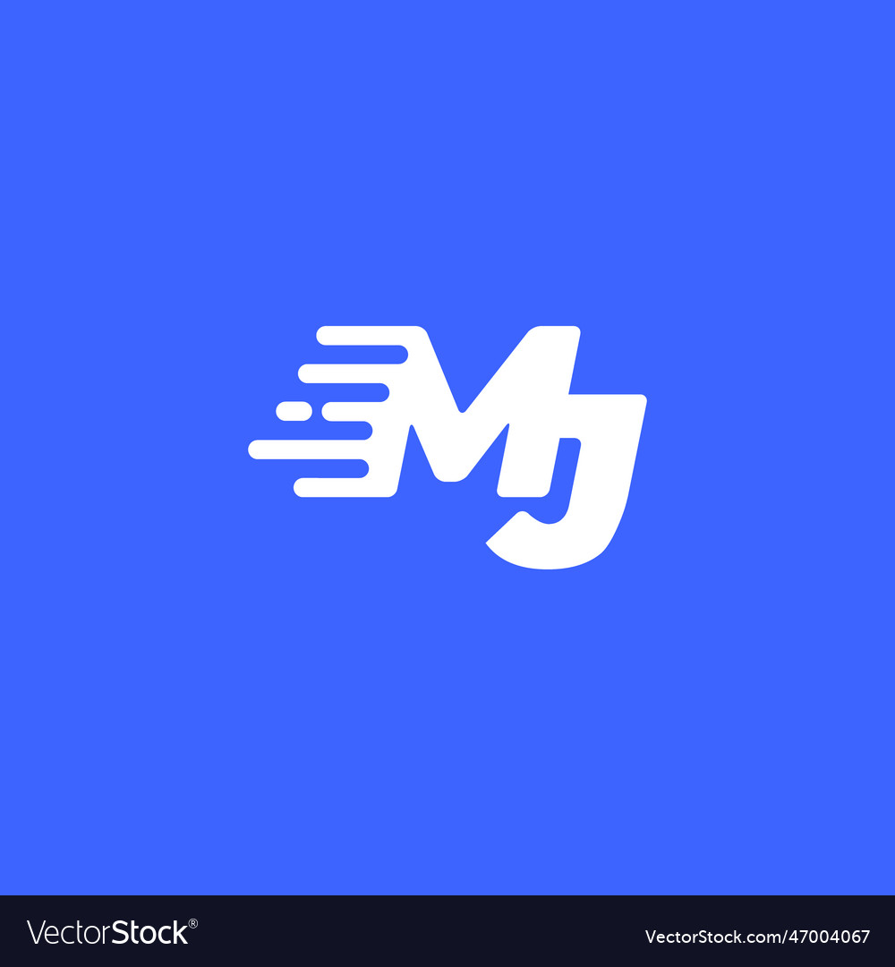 Letter mj fast speed technology modern logo design