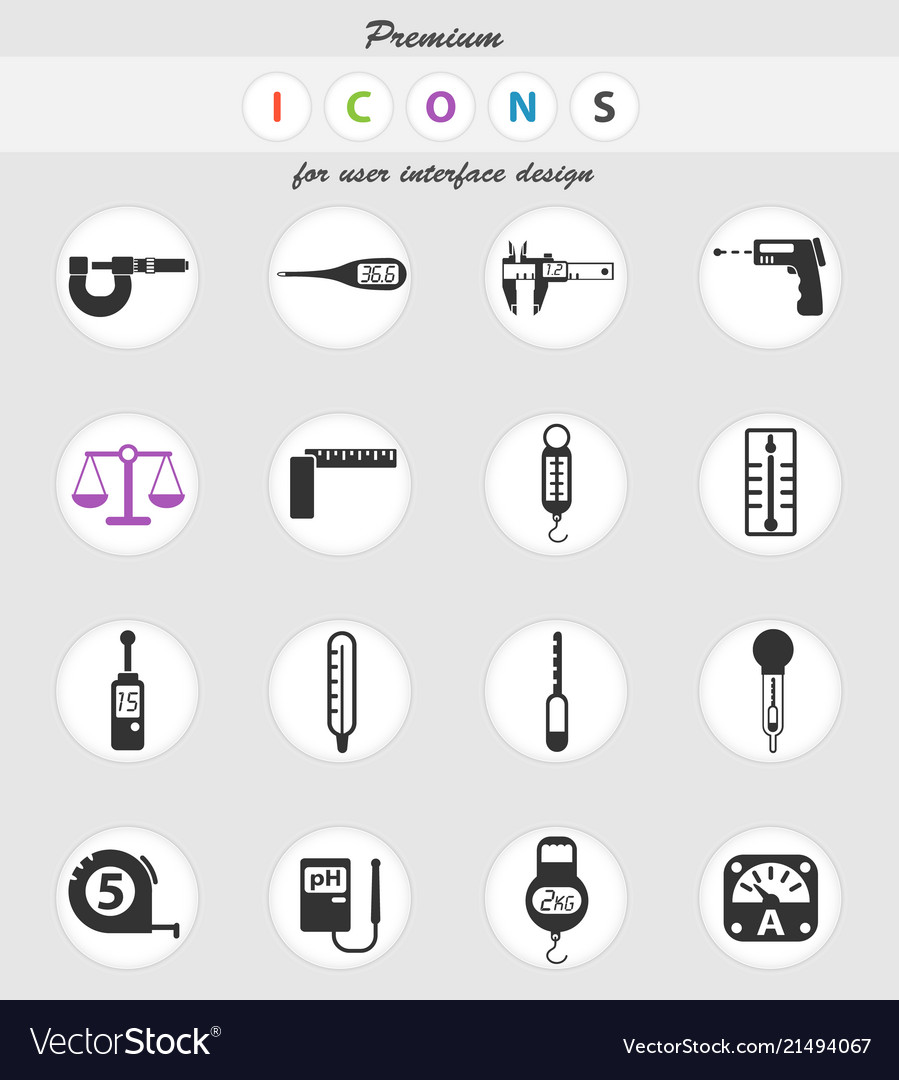 Measuring tools icon set Royalty Free Vector Image