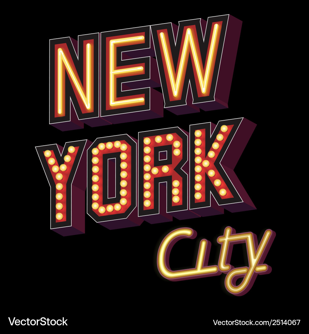 New york city lettering Royalty Free Vector Image
