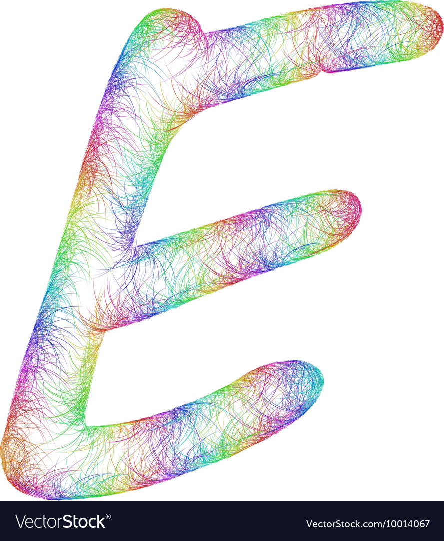 Rainbow Sketch Font Design Royalty Free Vector Image