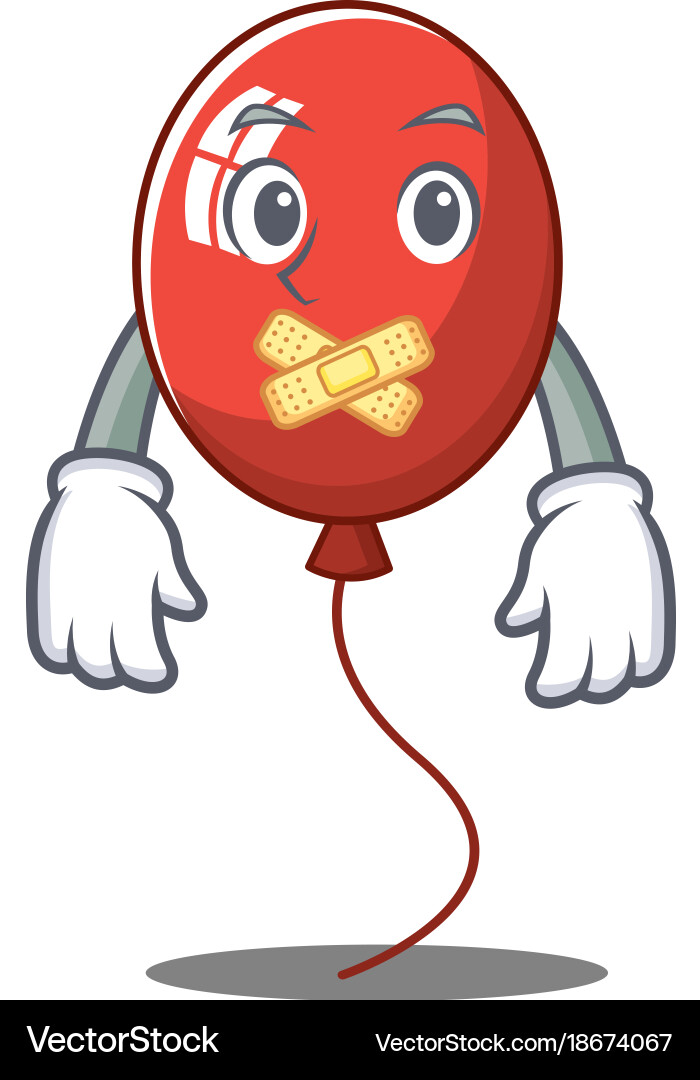 Silent balloon character cartoon style Royalty Free Vector