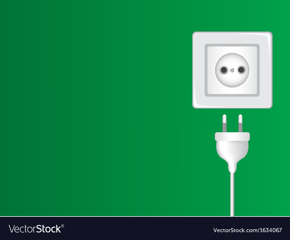 White socket and plug Royalty Free Vector Image