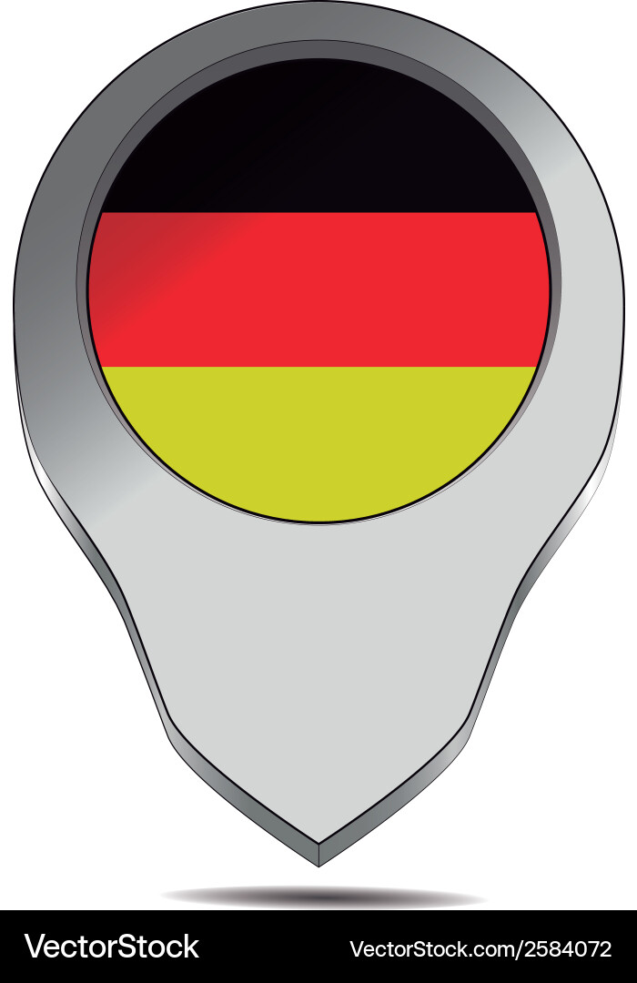 A pin with german flag and its respective colors Vector Image